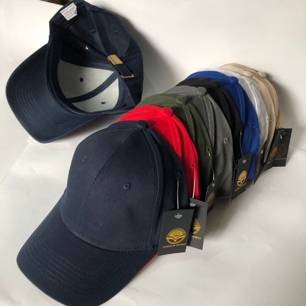 Pure cotton plain baseball cap buckle adjustable for adult unisex ...