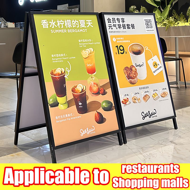 Store entrance display Foldable poster menu standee Waterproof and sun ...