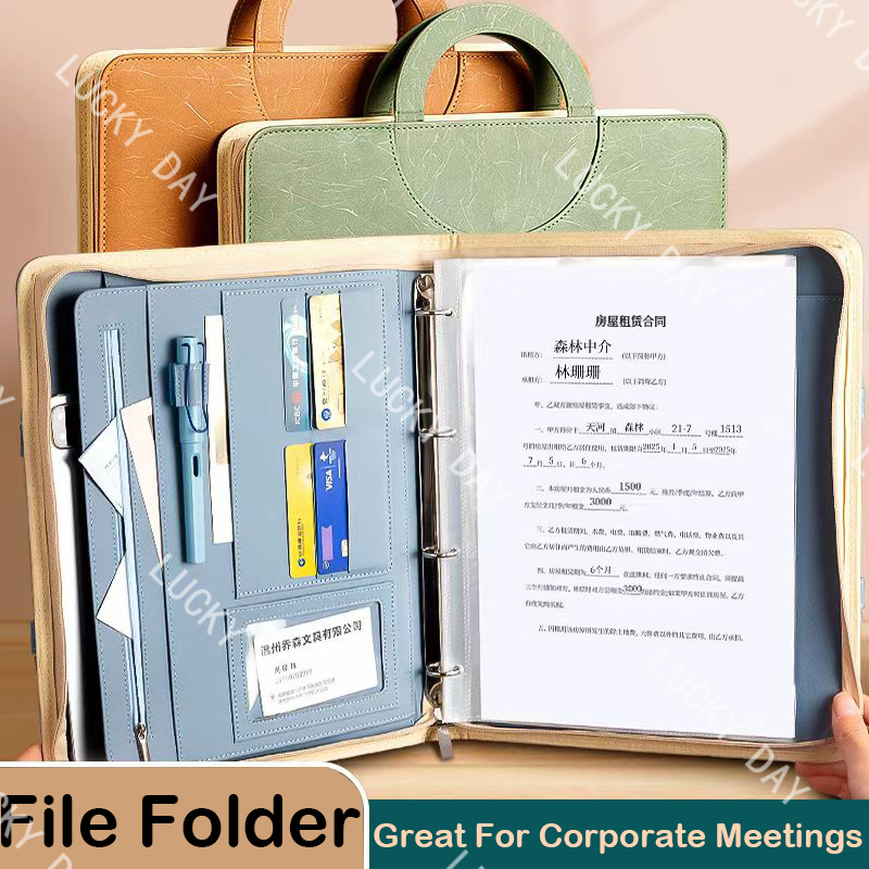 folder organizer for document organizer long size Leather document bag ...