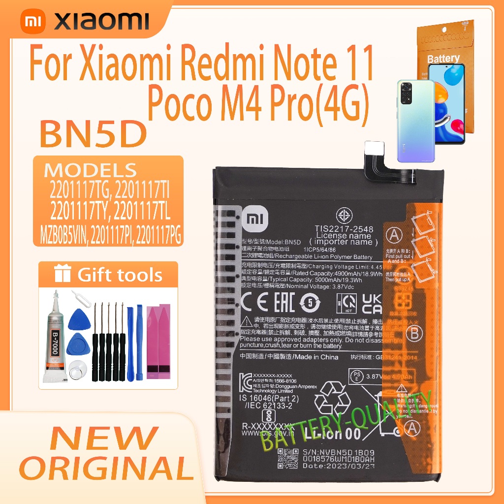 100% Original Xiaomi BN5D Battery For Xiaomi Redmi Note 11/M4 PRO(4G ...