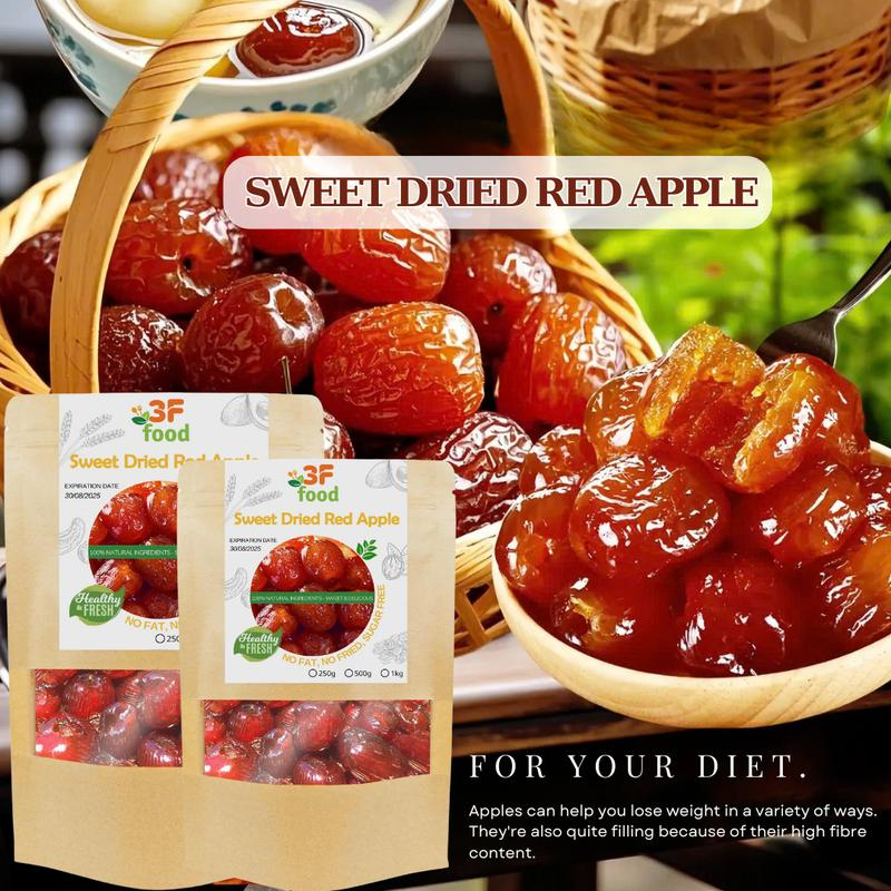 READY/ SWEET DRIED RED APPLE 3F Food 250g/500g/1Kg Soft Delicious ...