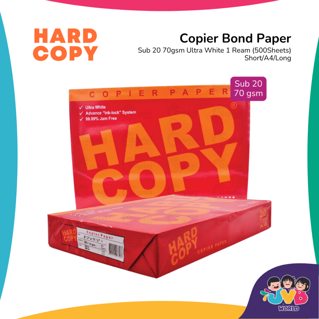 Hard Copy 70gsm, SUB 20 RED 500sheets per ream (Short, A4 & Long ...