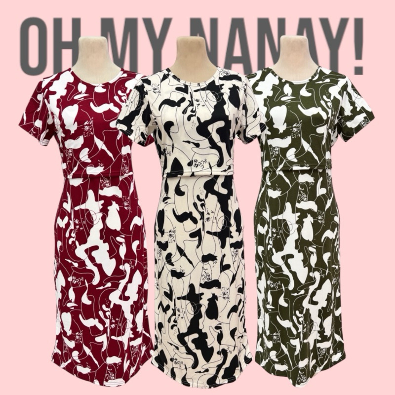 OH MY NANAY - Maternity and Nursing Breastfeeding Maxi Dress Printed ...