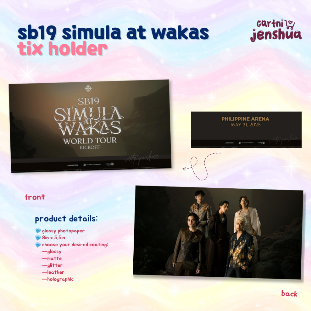 SB19 Simula at Wakas Tour Kickoff Ticket Holder Fanmade by Cartnijenshua | Shopee Philippines