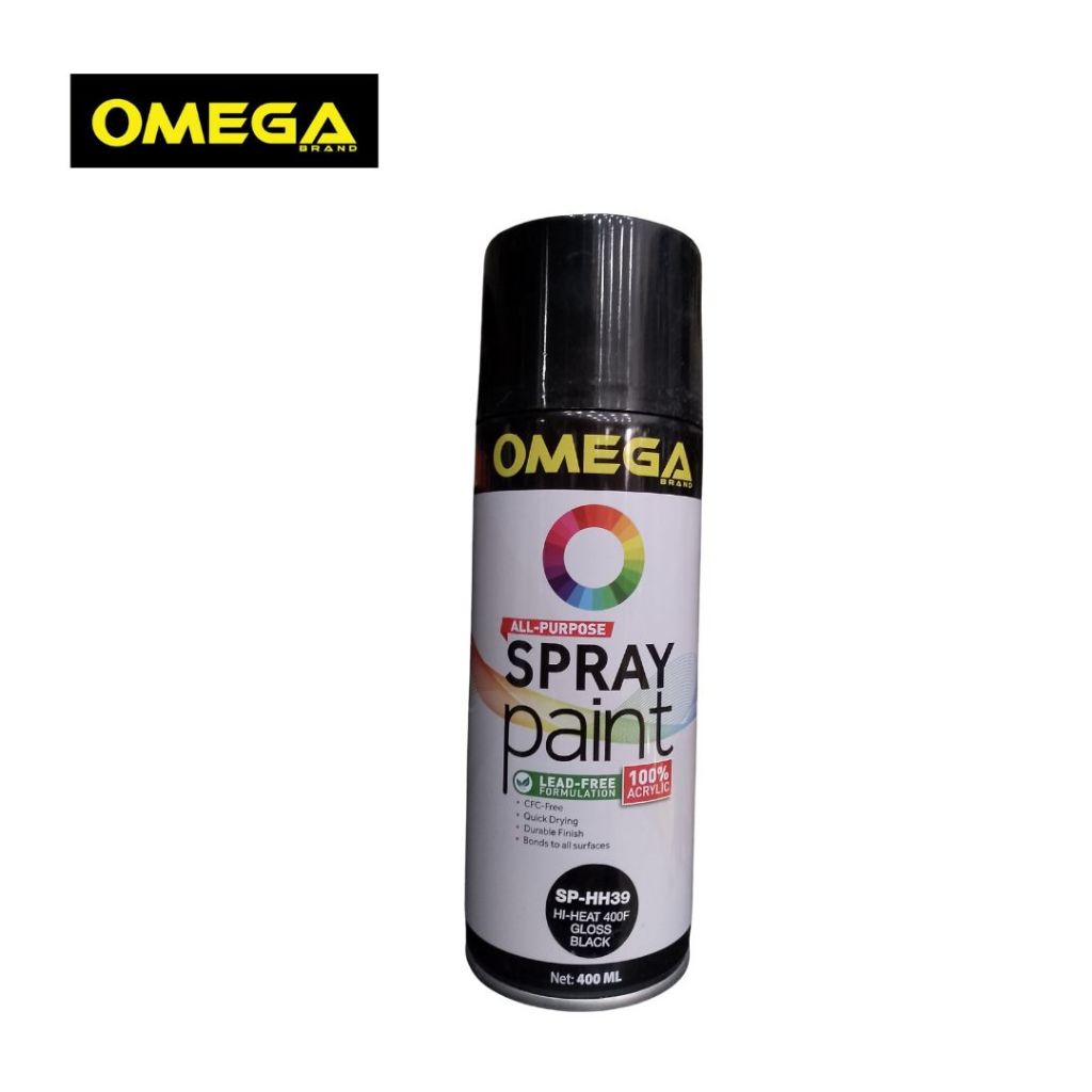 OMEGA All-Purpose Spray Paint Hi-Heat 400°F Gloss Black | SP-HH39 ...