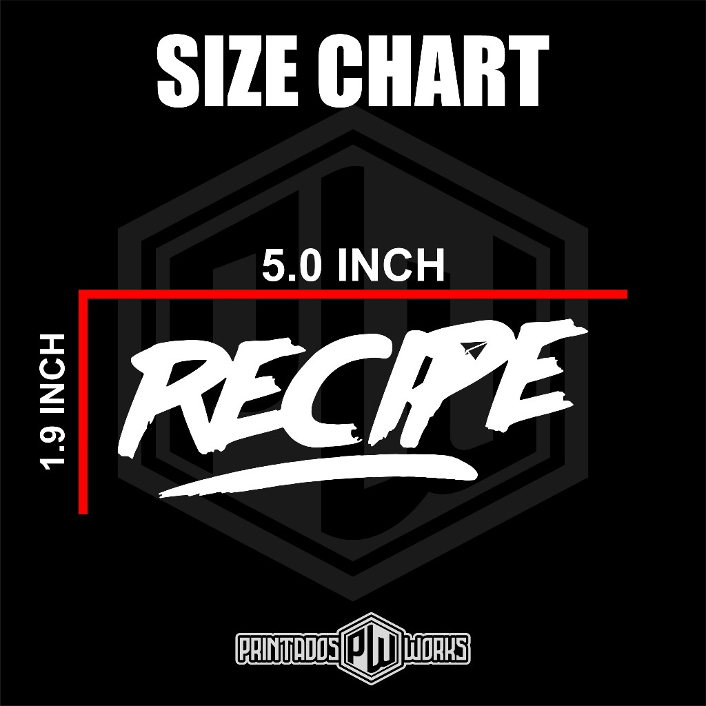 ORIGINAL RECIPE decal sticker cutout for car , motorcycle and more ...