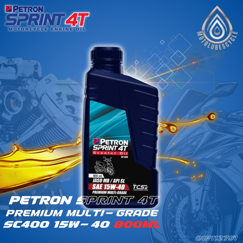 PETRON SPRINT 4T SCOOTER PMG SC400 15W-40 800ML Motorcycle Engine Oil ...