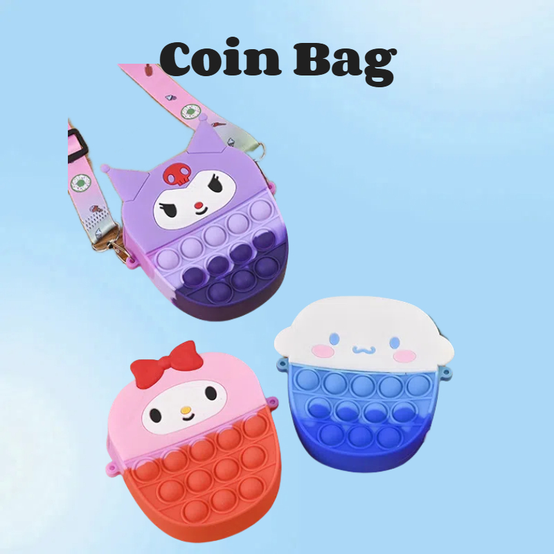Pop It Bag Fidget Toys Rainbow Unicorn Coin Wallet Ladies Bag Kid Girl ...