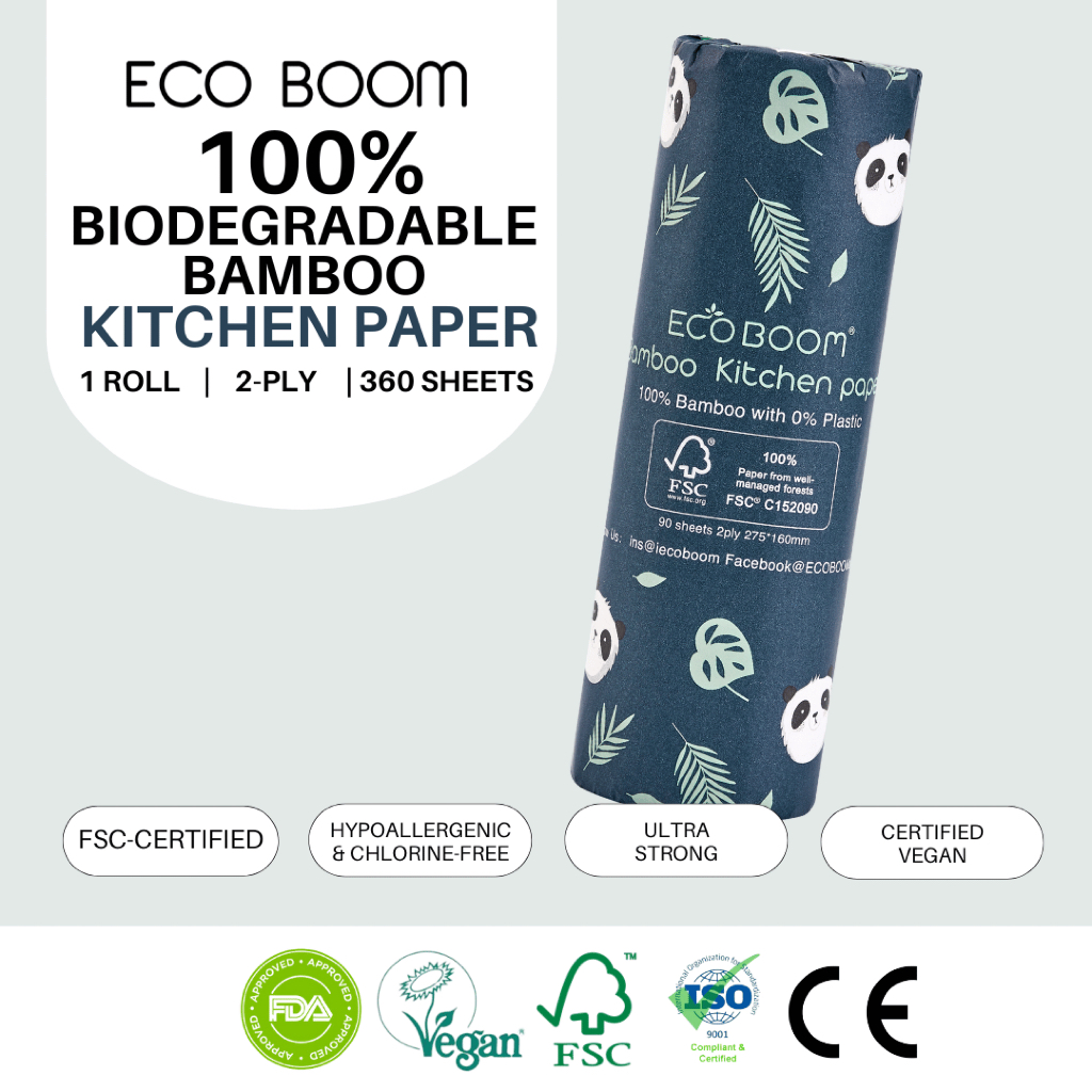 ECO BOOM Kitchen Paper Biodegradable Bamboo Roll | Shopee Philippines