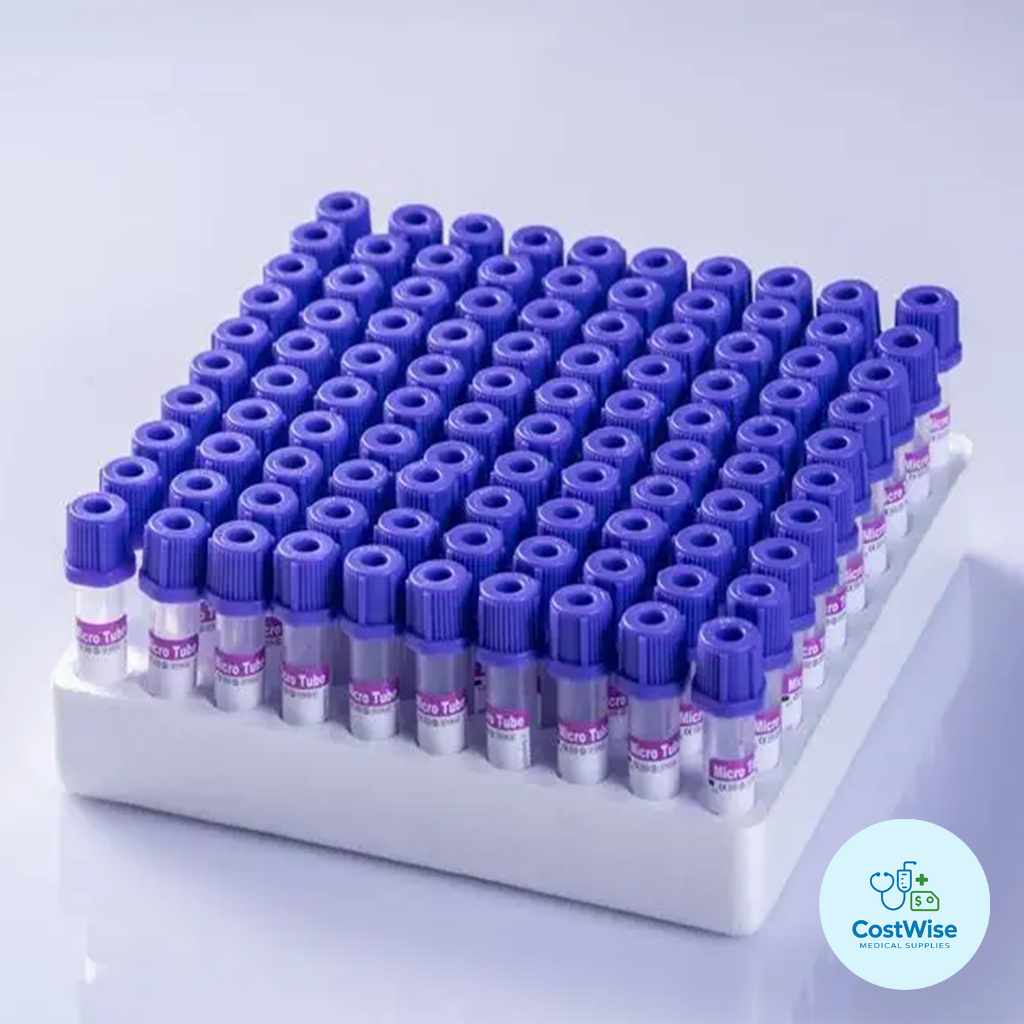 (100pcs) 0.5mL Micro EDTA Plastic Tube with Screw Cap (100’s per Tray ...