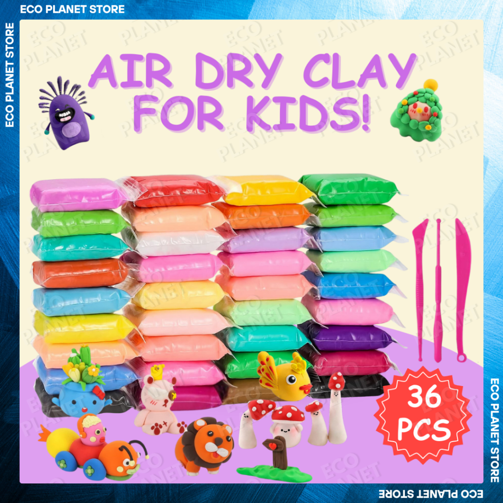 Super Lightweight Air Dry Modeling Clay Kit ( 36 Colors ) Light Weight ...