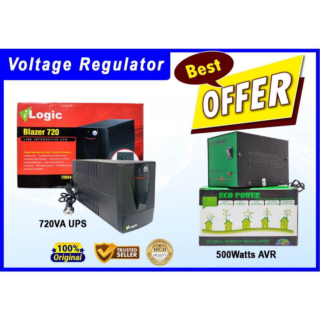 AVR 500W / UPS 720VA VOLTAGE REGULATOR High Performance | Shopee ...