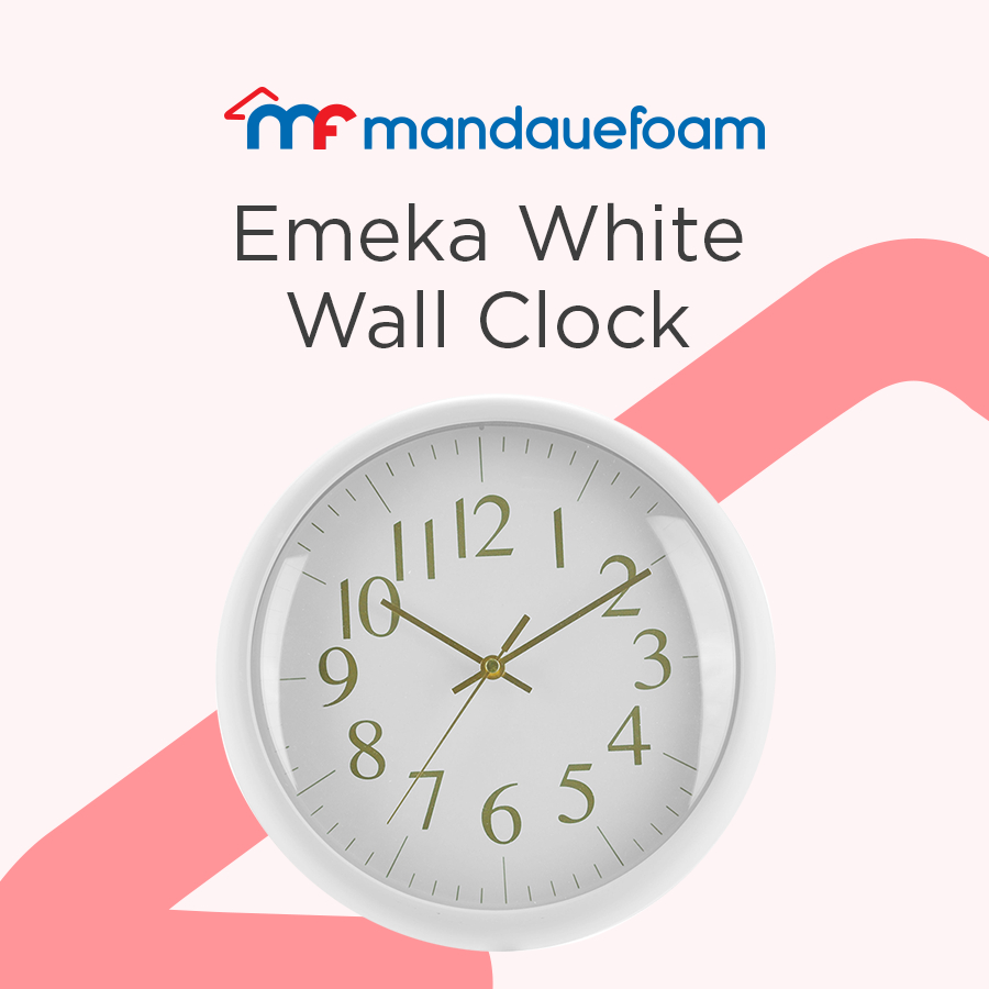 Mandaue Foam Emeka White Wall Clock | Shopee Philippines
