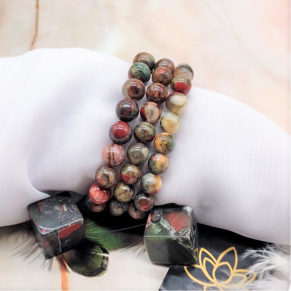 Bloodstone Bracelet (Courage, Powerful Healing) African Bloodstone 8mm ...