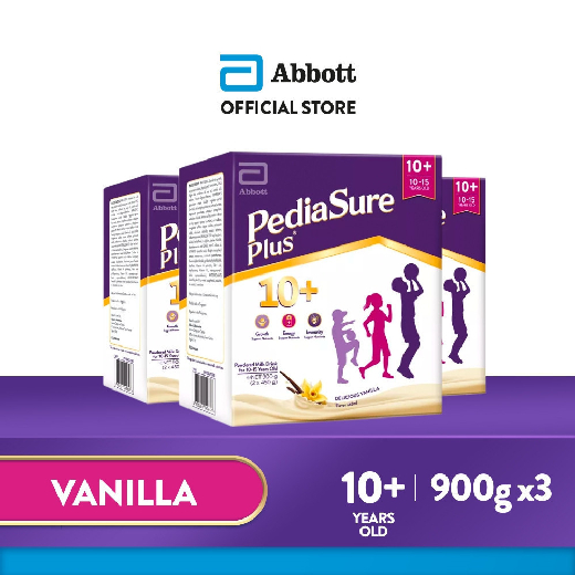 Pediasure Plus 10+ Vanilla 900g Bundle of 3 for Adolescents 10-15 Years ...