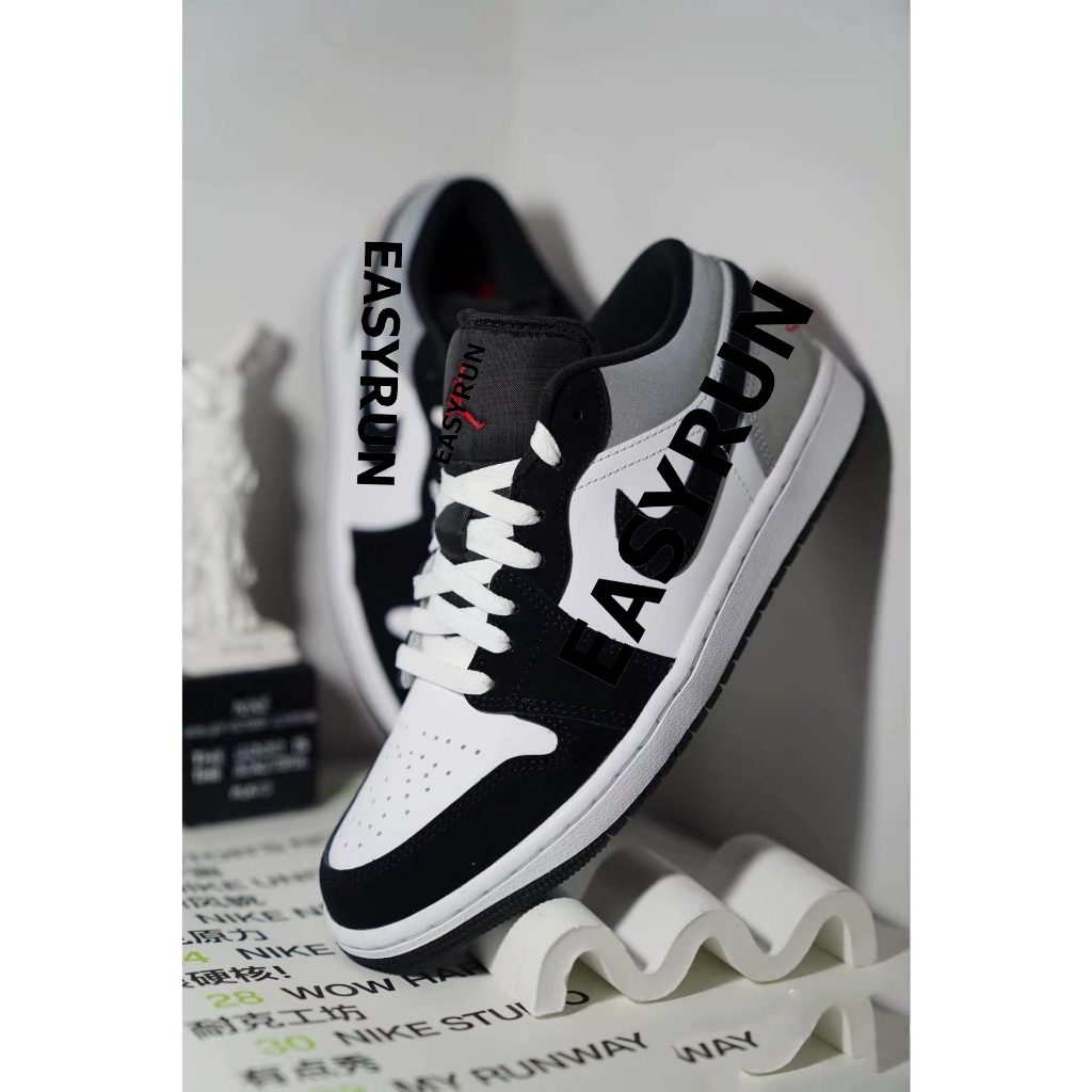 EASYRUN UA Shoes Jor/dan 1 Black Matte Silver Lowcut Casual Shoes For ...