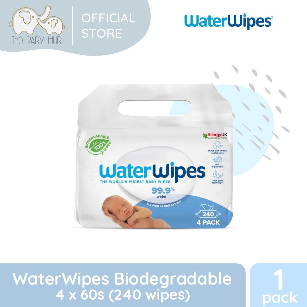 WaterWipes Biodegradable 4x60s (240 Wipes) | Shopee Philippines
