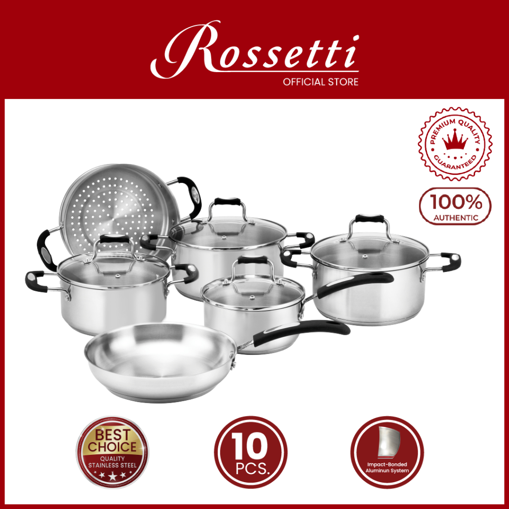 Rossetti Cellina Series 10-pieces Stainless Steel Cookware Set (R2350 ...