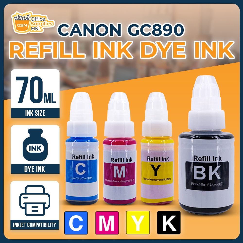 Canon GC890 Refill Ink Dye Ink for IP1200 IP2770 MP237 MP287 P200 ...