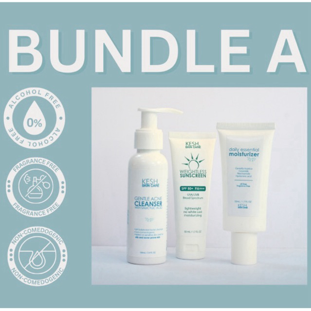 KESH Radiant Bundle A [ Gentle Salicylic Cleanser + Sunscreen ...