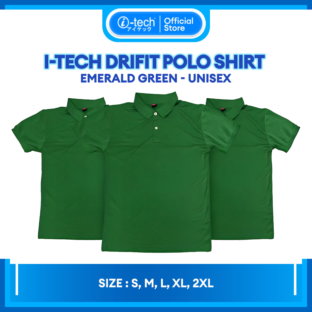 i-tech Dri-FIT Polo Shirt Unisex (Emerald Green) professional, casual ...