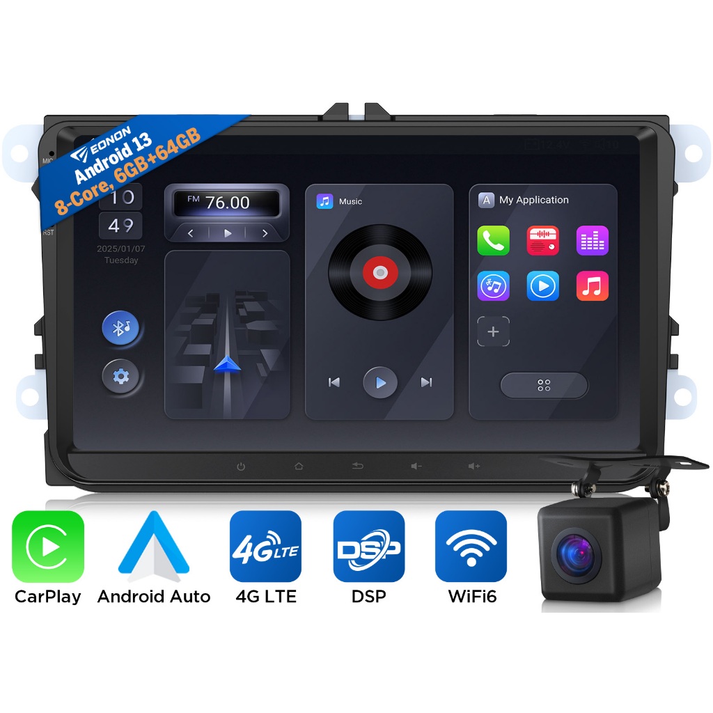 Eonon Volkswagen VW Seat Skoda Android 13 Head Unit with Apple CarPlay ...