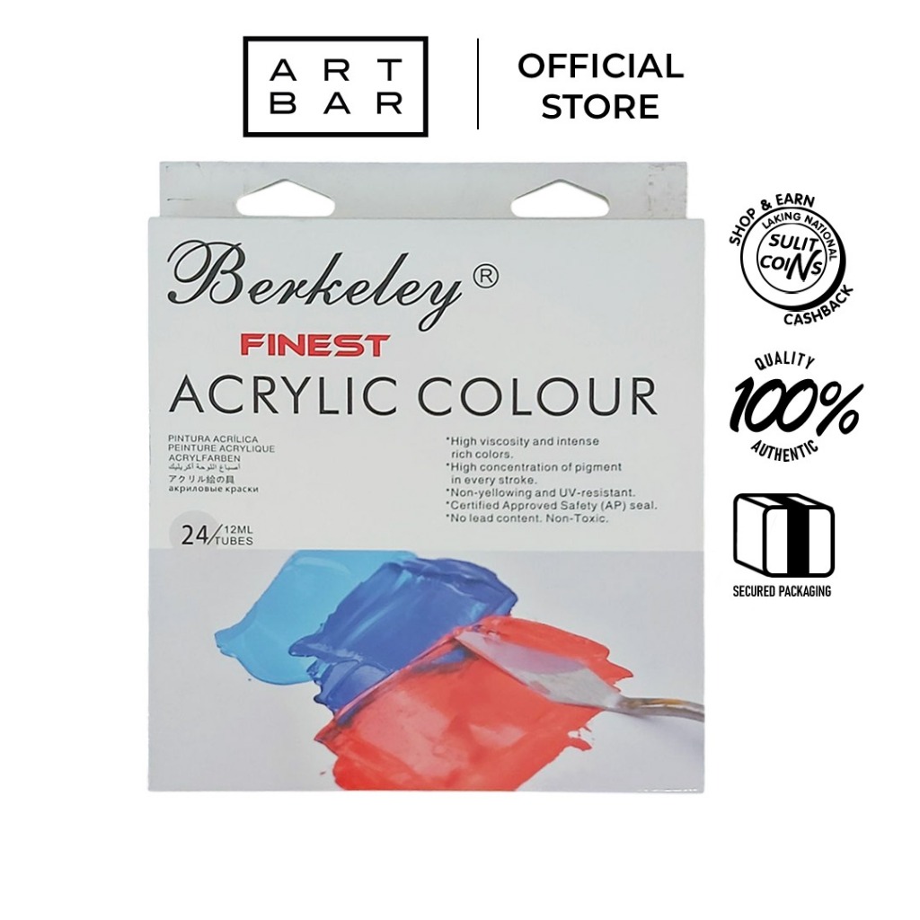 Berkeley Acrylic Color Bac24S 24 Colors 12ml - Art Bar | Shopee Philippines