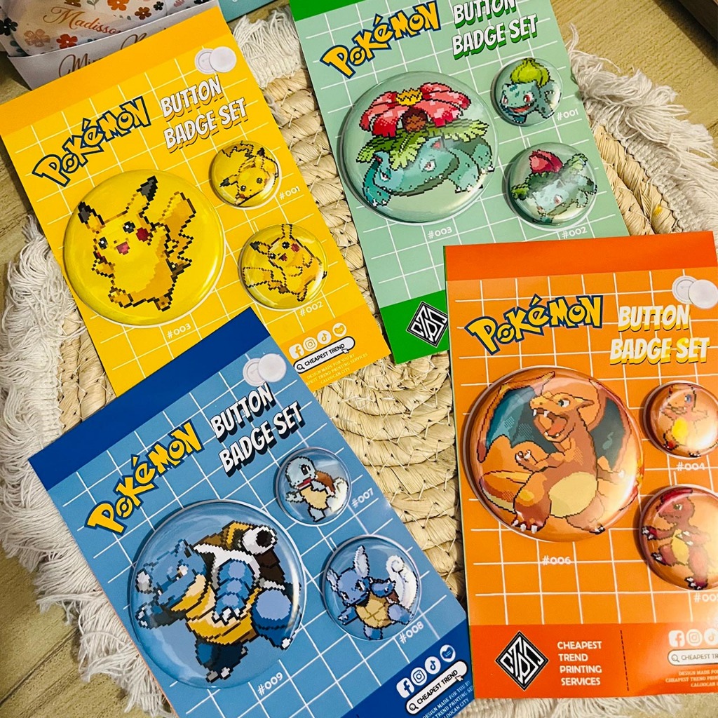POKEMON BUTTON PIN SET | Shopee Philippines