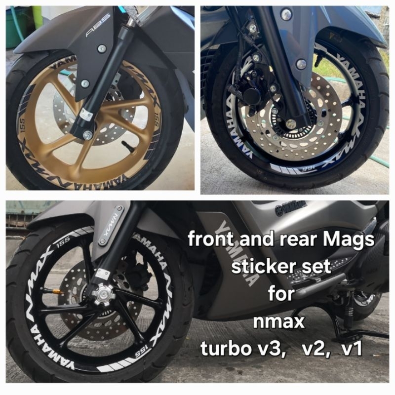 nmax turbo mags sticker set front and rear all sides. v1 v2 v3 turbo ...