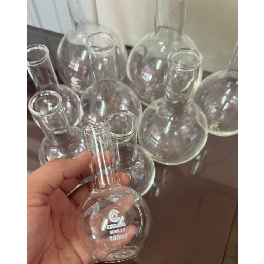 Boiling Flask flat bottom borosilicate glass 250ml 1000ml | Shopee ...