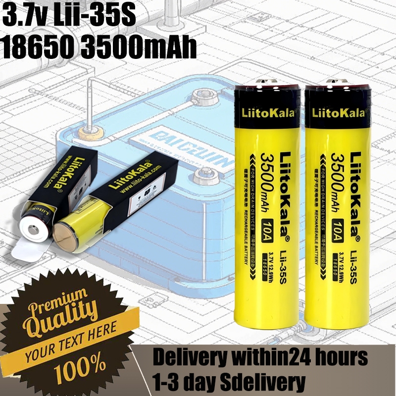 Liitokala Protected 2MOS PCB Lii-35S 3.7v 18650 3500mAh Rechargeable Li ...
