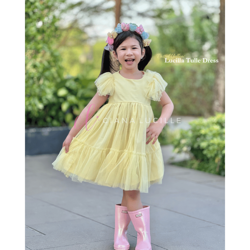 Lucilla Girls Tulle Party Dress 1–10 Yrs | Flower Girl & Birthday Kids ...