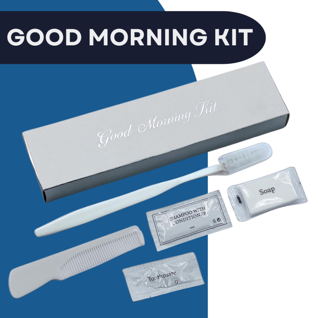 Good Morning Kit - Toothbrush, Toothpaste, Comb, Soap and Shampoo w ...
