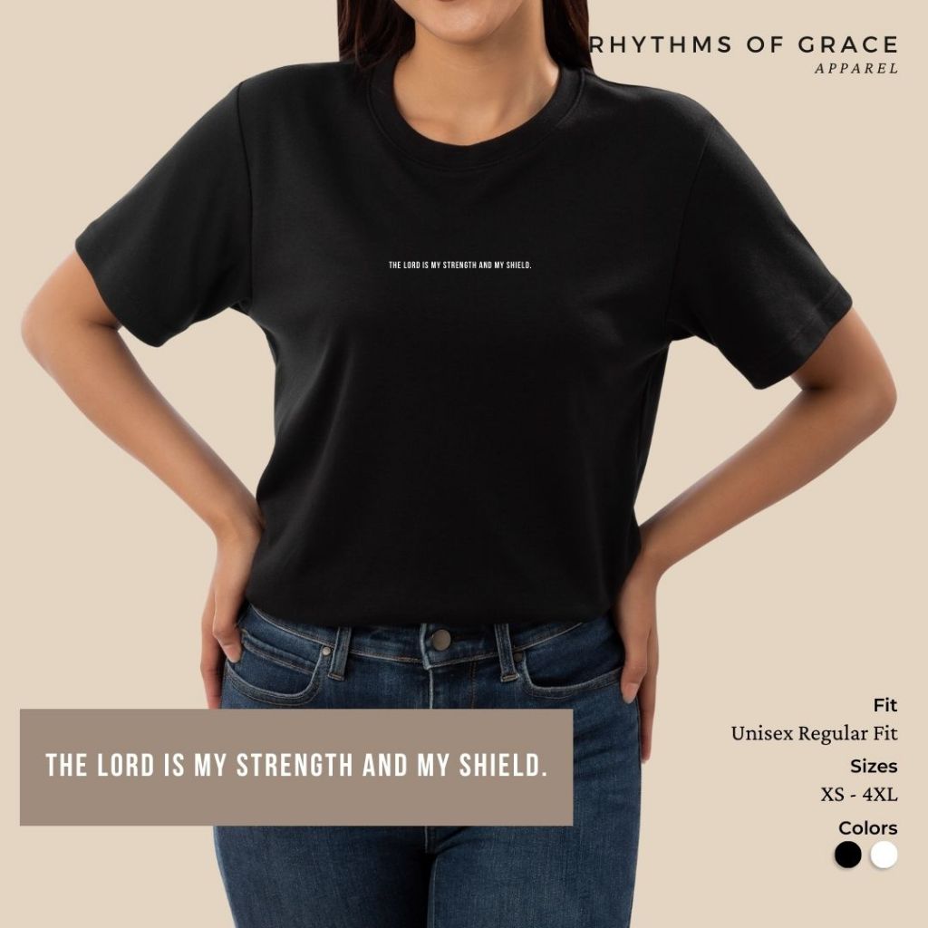 Rhythms of Grace The Lord is My Strength and My Shield Scripture Tee ...