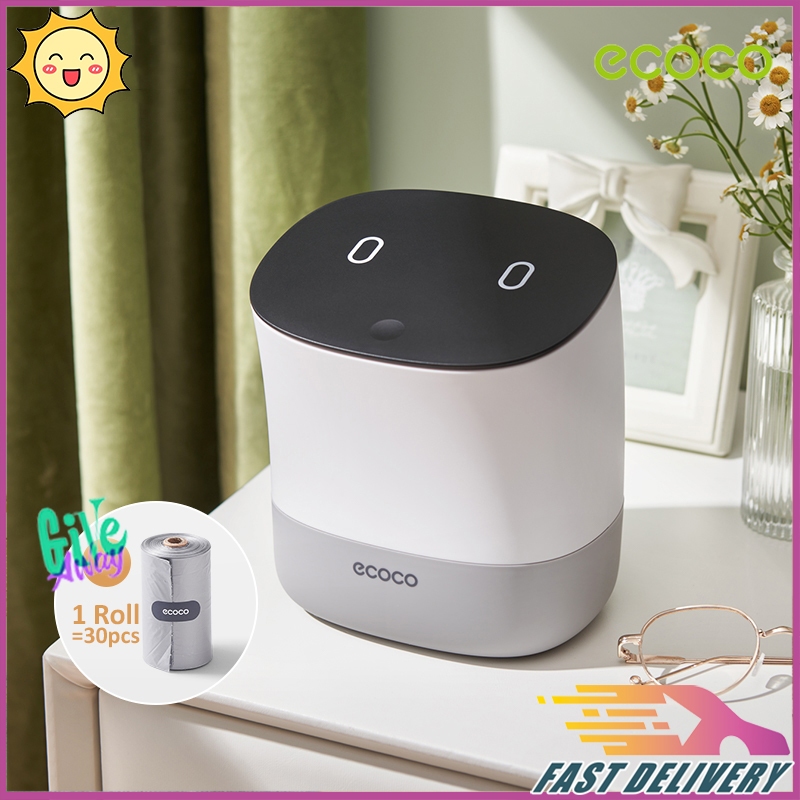 Ecoco Mini Trash Can 1.5LTrash Bin with Cover for Bedroom Office Desktop Aesthetics Minimalism ...
