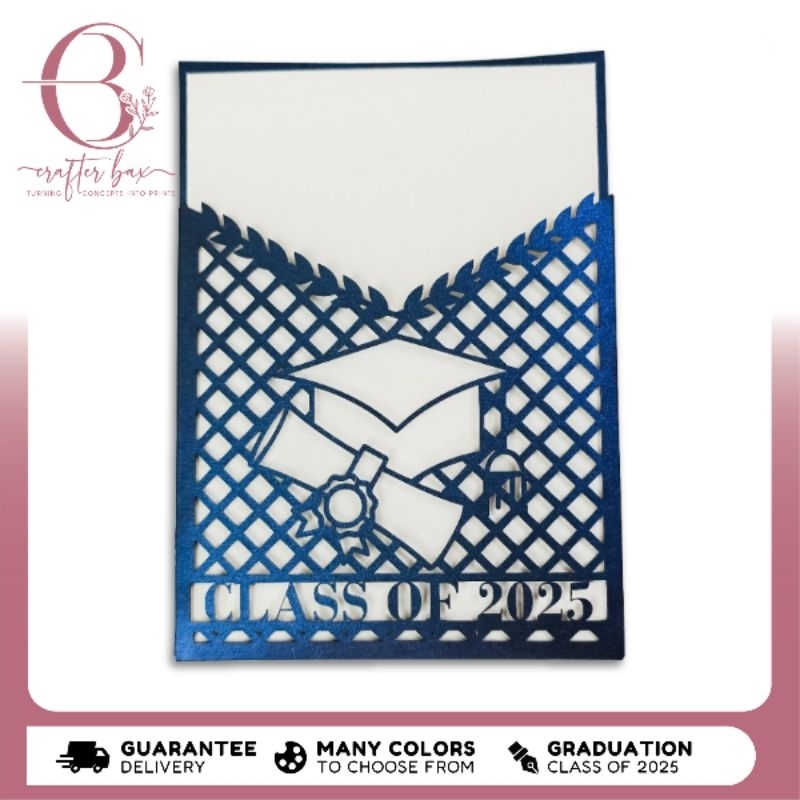 Lasercut Die Cut Graduation Class of 2025 5x7 5R Pocket Invitation Card ...