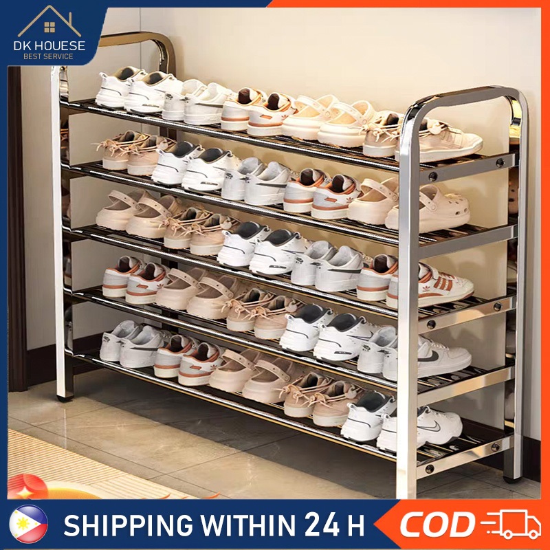DK Shoe Racks 3/4/5/6 Layer Stainless Steel Stand Shoe Storage Rack ...