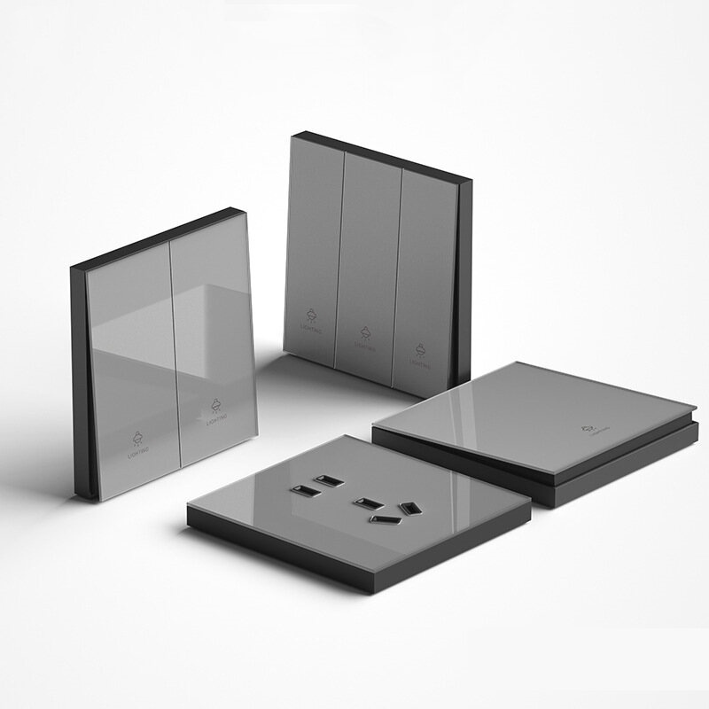 Type 86 Tempered Glass Switch With Built-in LED Sensor 110V-250V ...