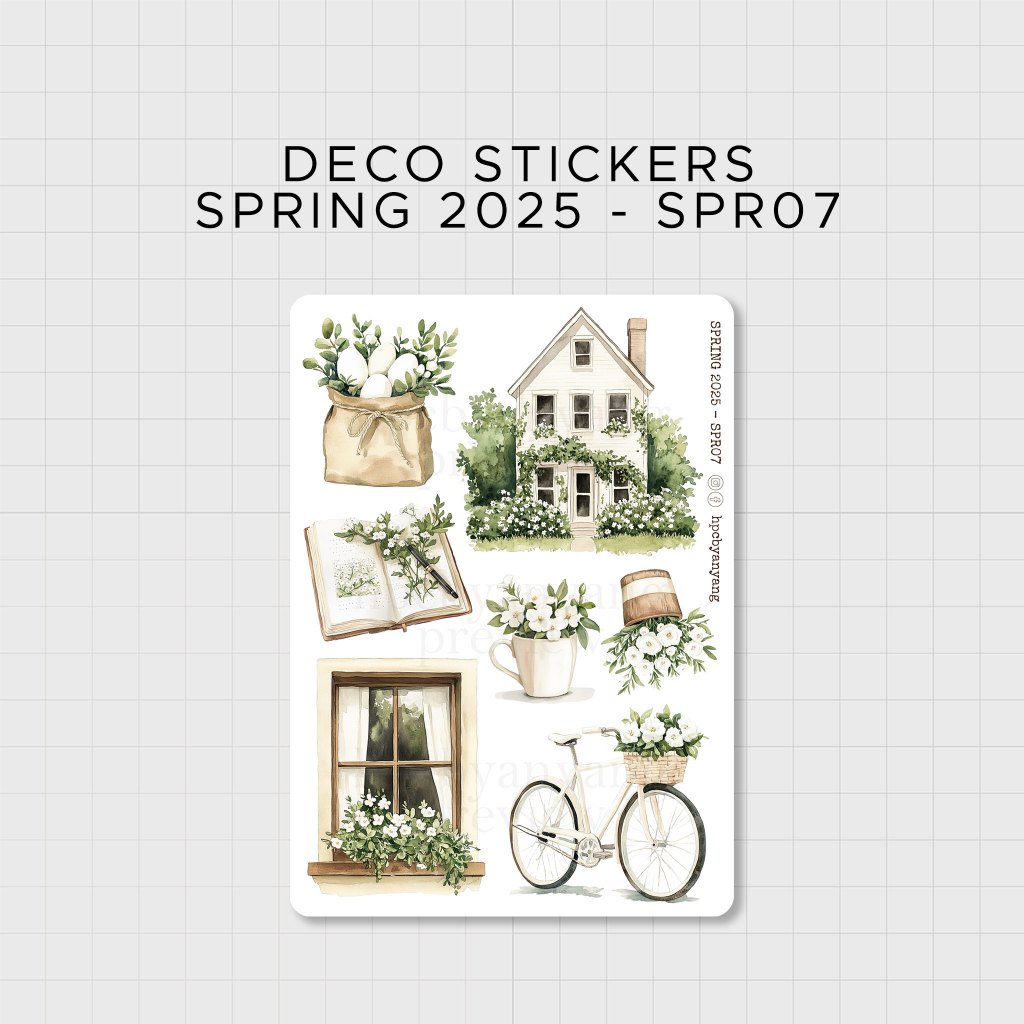 SPR07 - Spring 2025 Deco | Watercolor Deco Stickers for your Planners ...