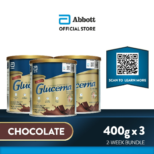 Glucerna Chocolate 400g Bundle of 3 for Diabetic Nutrition Powder Milk ...
