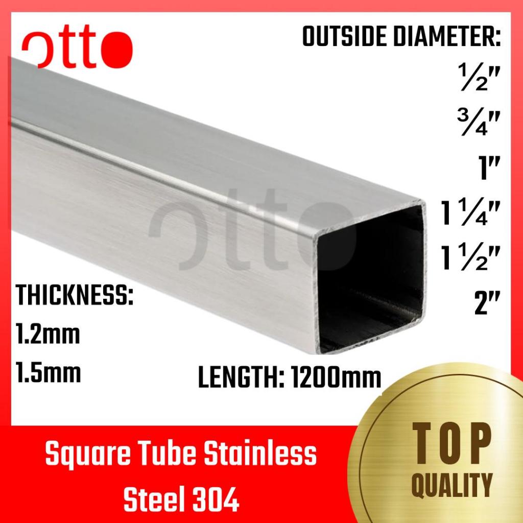 SQUARE Stainless 304 Tube - 1200mm length (Sizes: 3/4" to 2") | Shopee ...
