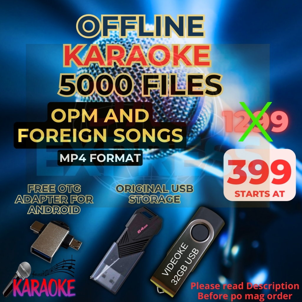 Videoke 5000 Mp4 Files USB Frlashdrive Collection + OTG Adapter ...