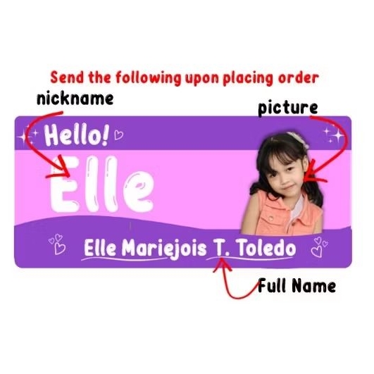 Customized Name Tag / Name Plate with Lace 4x6 inches | Shopee Philippines