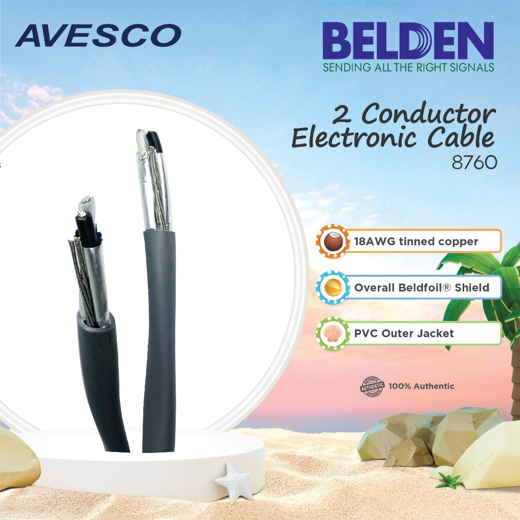Belden Electronic Cables 18AWG (16x30) | 8760 | 2 Conductor 1 Roll (305M) | Avesco | Shopee ...