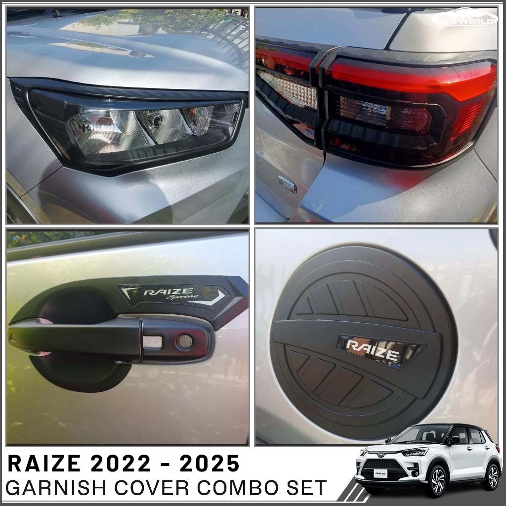 TOYOTA RAIZE 2022 - 2025 GARNISH COVER COMBO SET MATT BLACK (2022 2023 ...