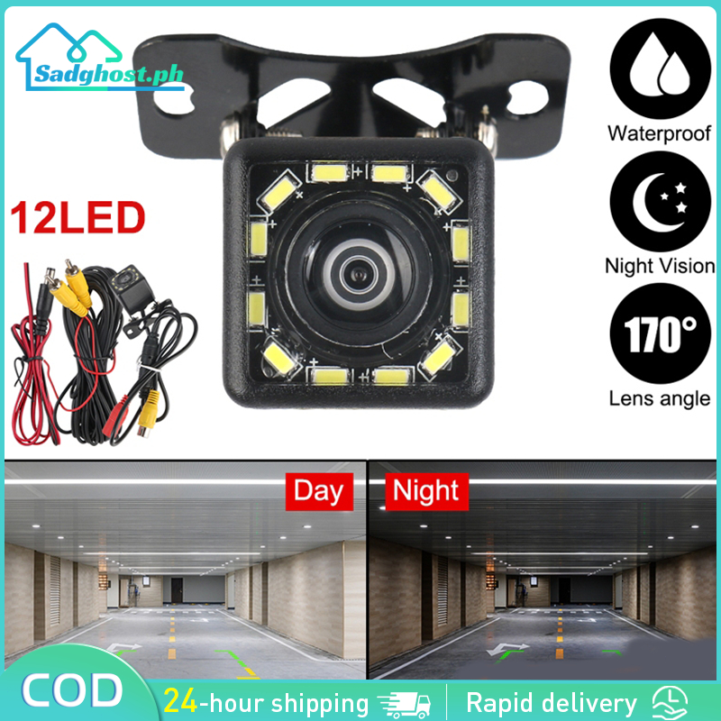 12 Led Universal Car Rear View Camera Auto Parking Reverse Backup ...