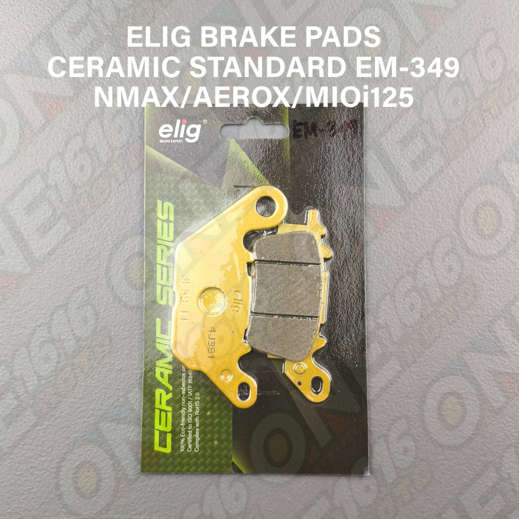 ELIG CERAMIC BRAKE PADS EM-349 CST STANDARD FOR NMAX/AEROX/MIO I125 ...