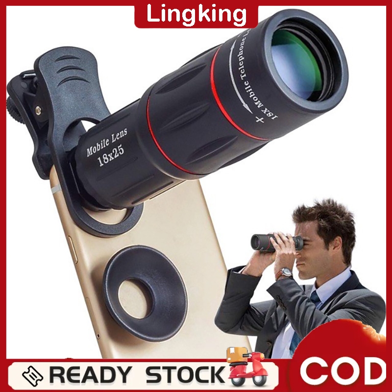 COD Universal 18x25 Monocular Lens Optical Zoom Cellphone Telescope ...