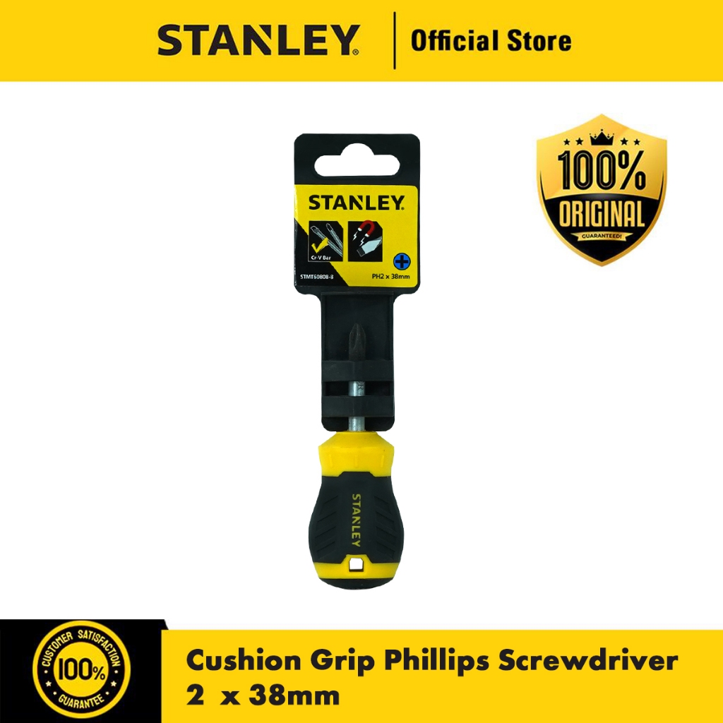 Stanley STMT60808-8 Cushion Grip Screwdriver Philips Ph2x38mm | Shopee ...