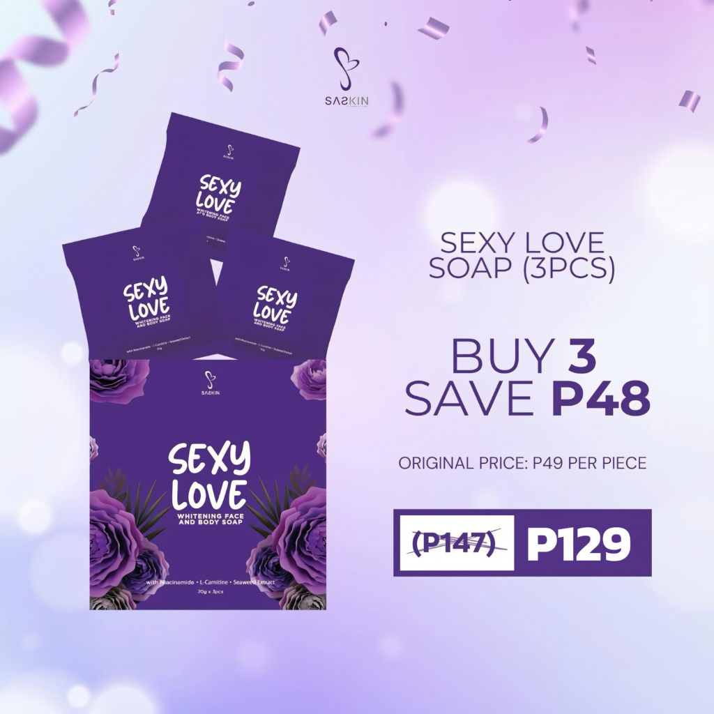 3PCS SASKIN SEXY LOVE Whitening Soap 70g [LEGIT DISTRIBUTOR] | Shopee ...